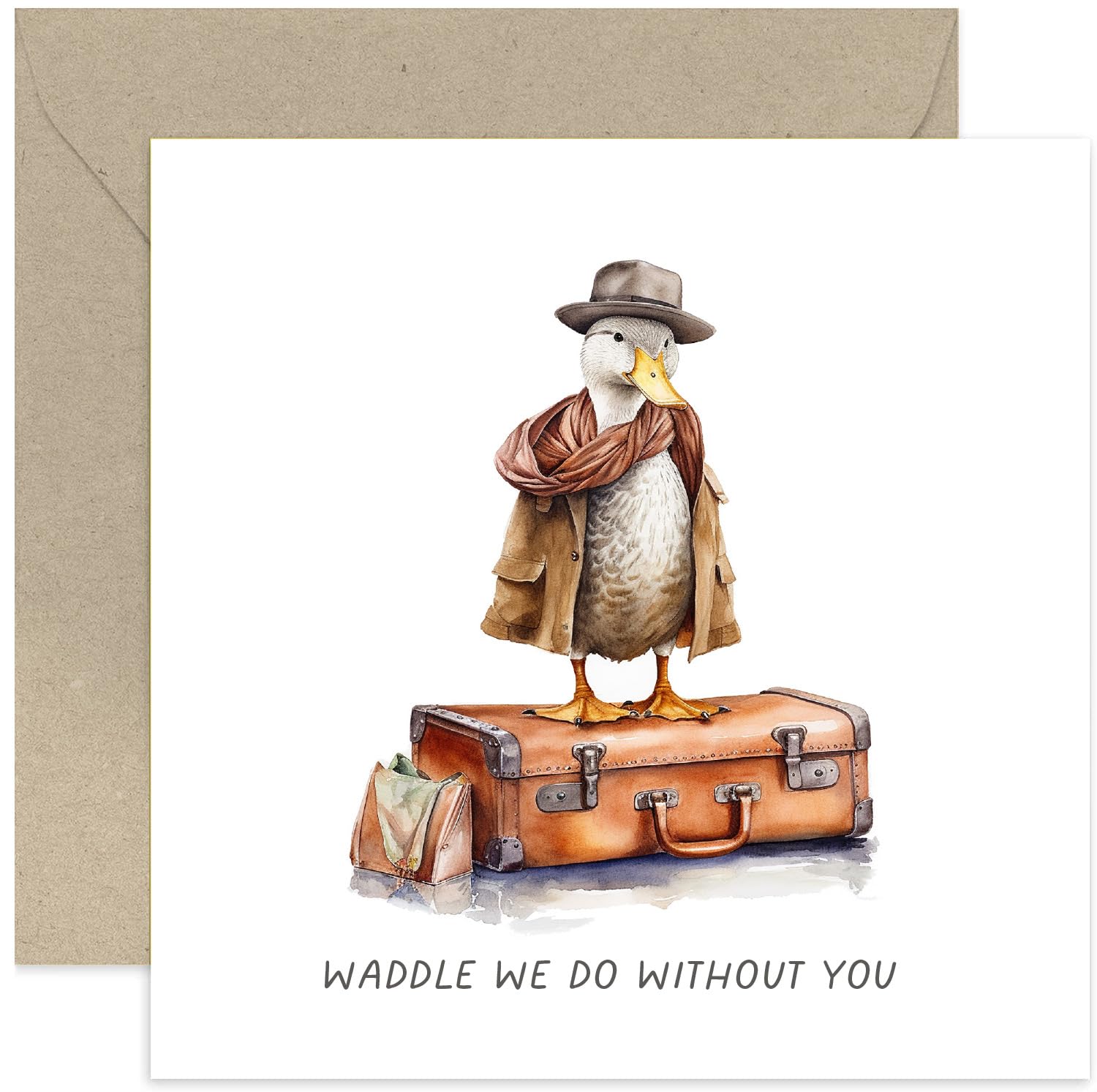 Old English Co. Waddle We Do Without You Card for Him Her - Fun Duck ...