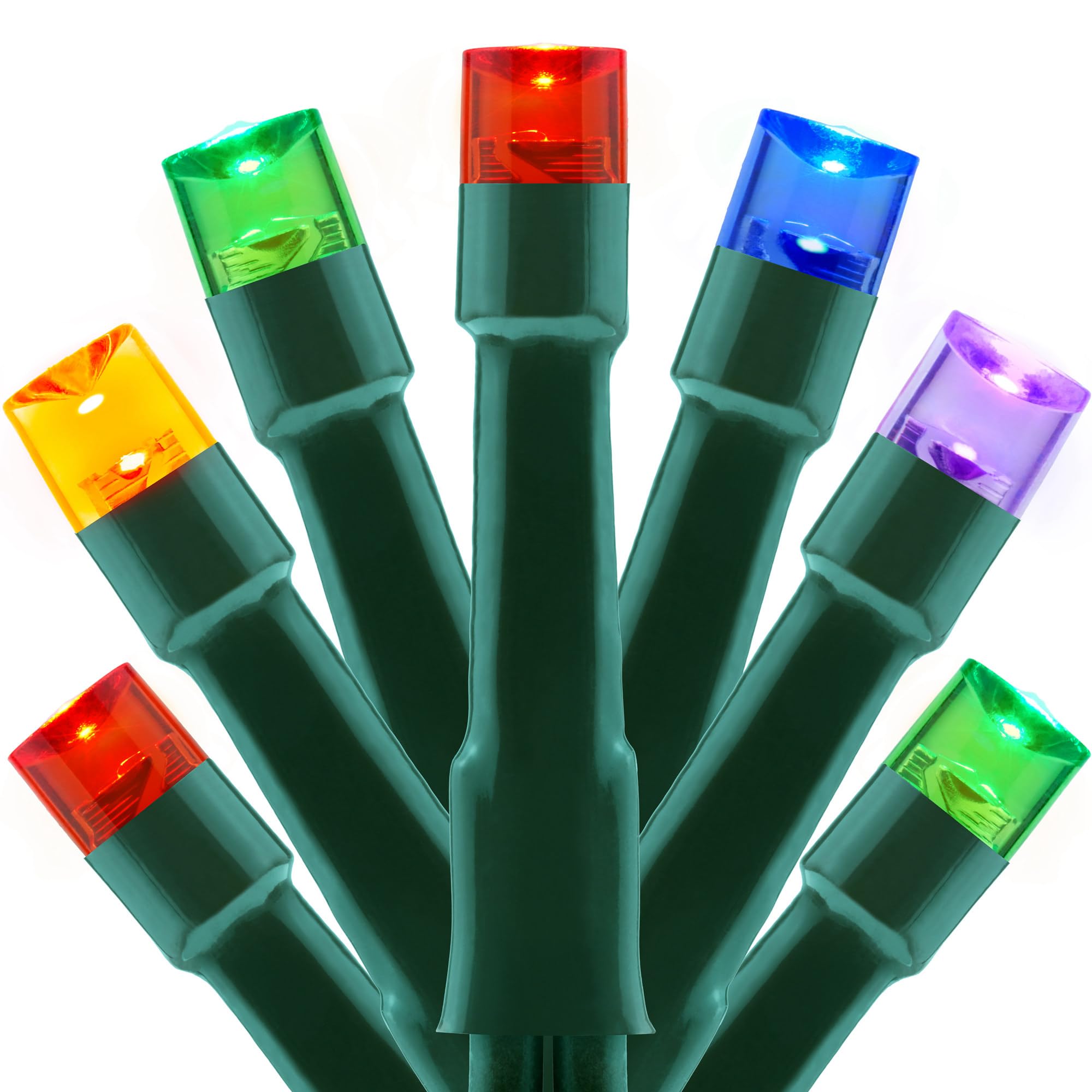 YULETIME 100 ft 300 Count Multicolor LED String Lights with 8 Models ...