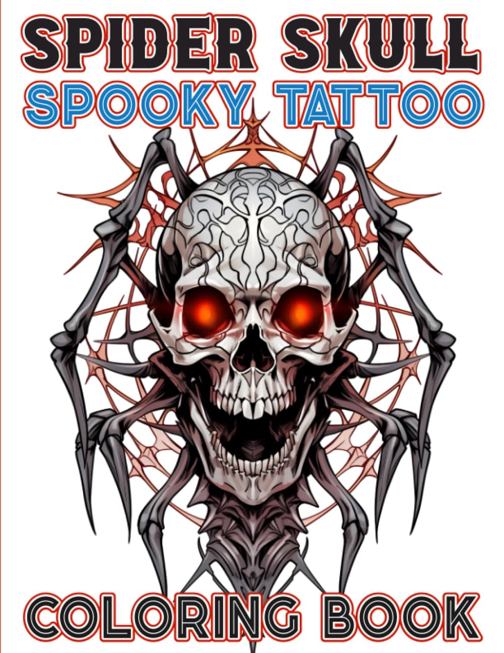 Amazon.com: Spider Skull Spooky Tattoos Coloring Book for Adults ...
