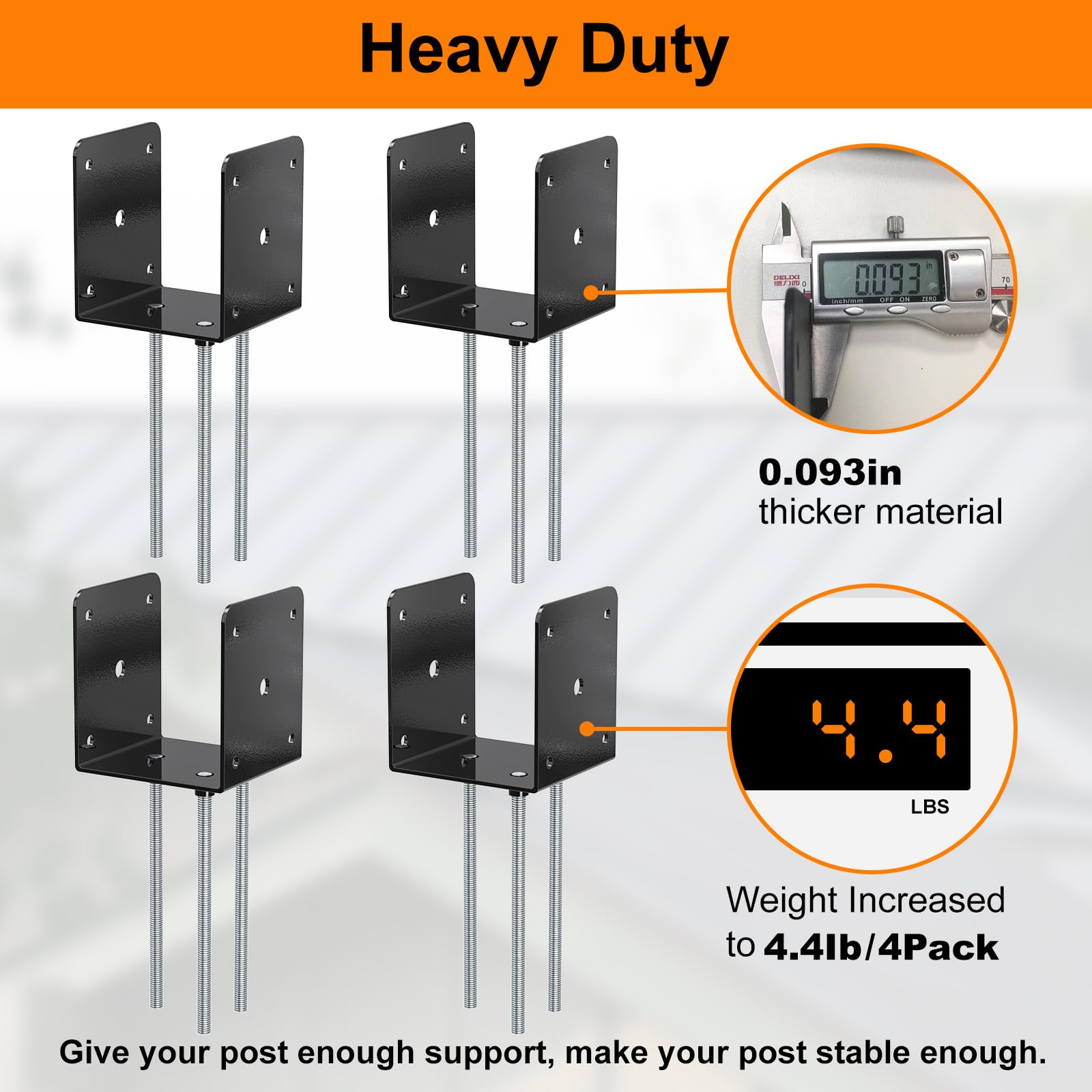 Snapklik.com : 4x4 Concrete Post Base Anchor, Deck Post Base Holder ...