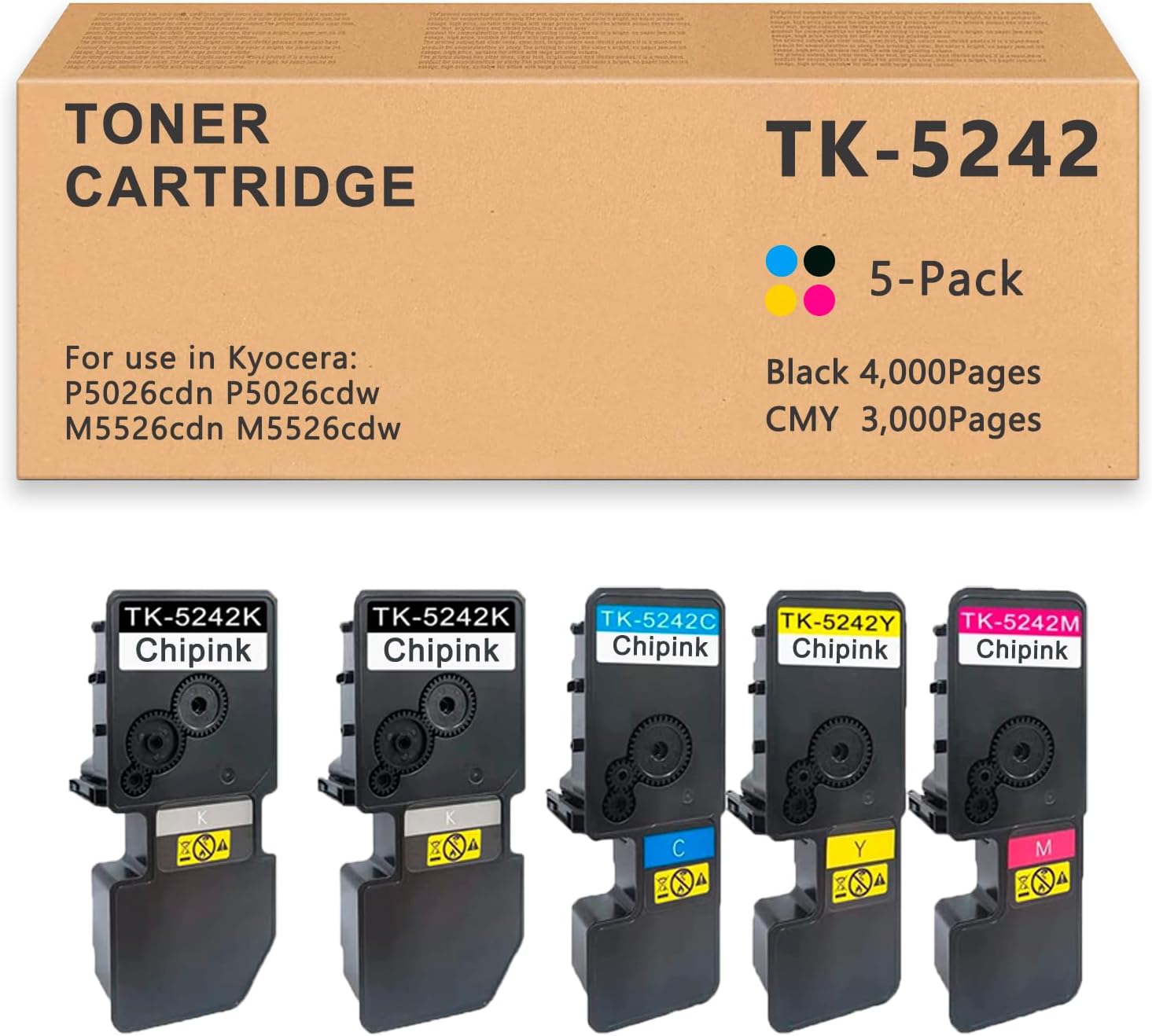 Amazon.com: Chipink TK5242 TK-5242 Compatible Toner Cartridge ...