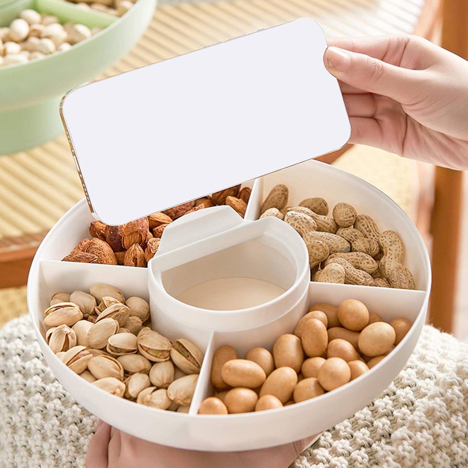 Amazon.com: Idoravan Snack Serving Tray with Compartments and Lids ...