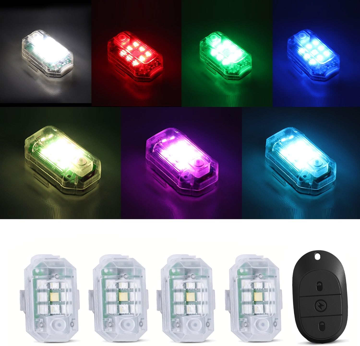 Amazon.com: Hiseanllo 4 Pcs Wireless Strobe Lights with Remote Control ...
