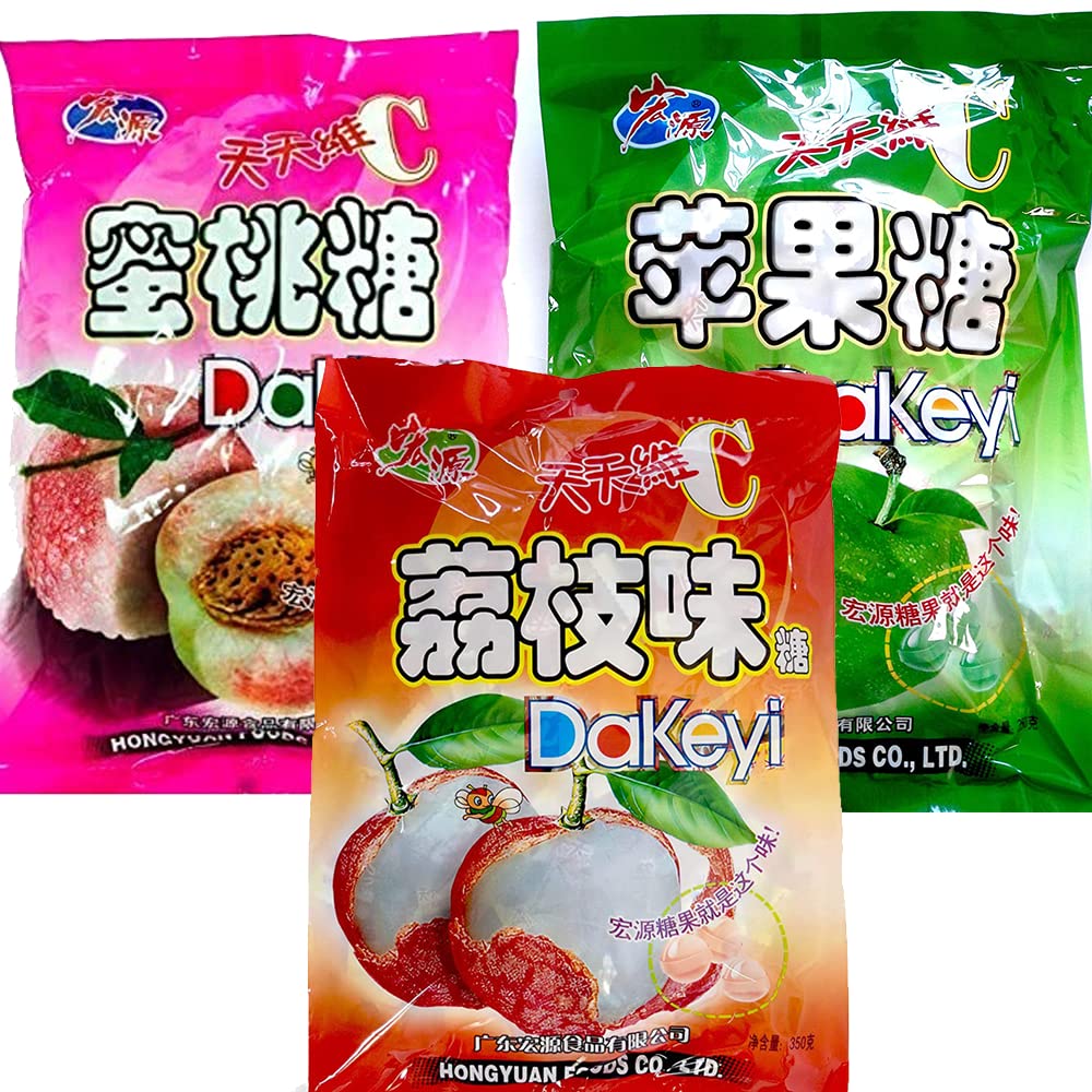 Amazon.com : Hong Yuan Peach,Lychee,Apple Classic Hard Candy : Grocery ...