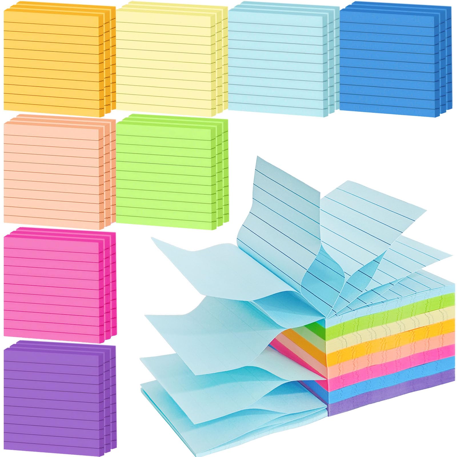 Amazon.com : 24 Pack 1920 Sheets Pop Up Sticky Notes Lined 3x3 inch ...