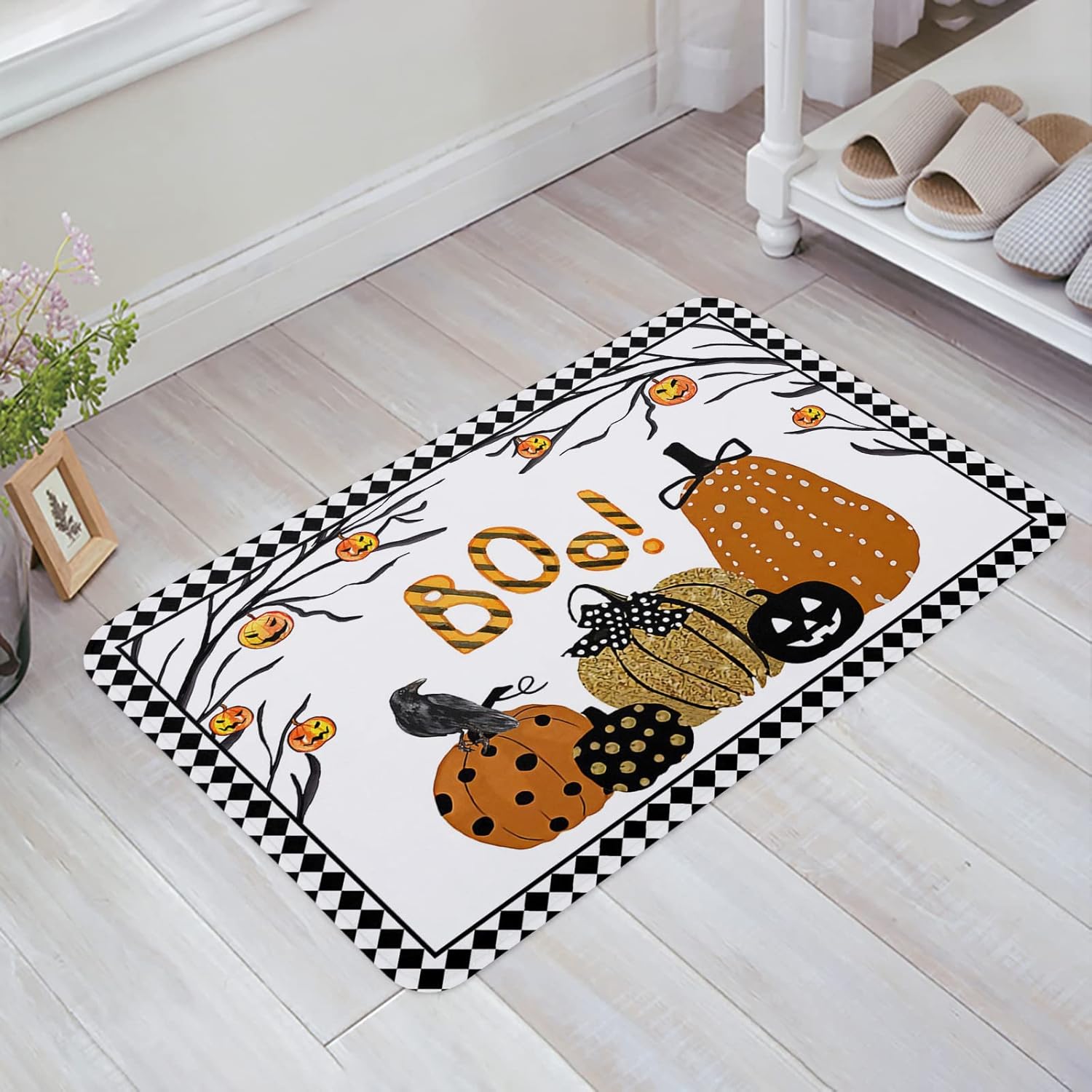 Amazon.com: Front Door Mats Outdoor Indoor Kitchen Mat, Boo Halloween ...