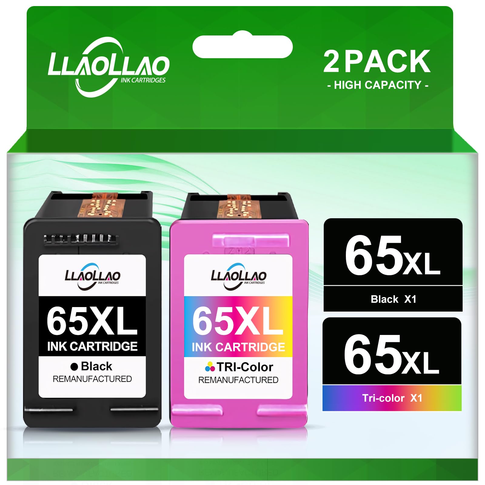 Snapklik.com : LLAOLLAO 65XL 65 Ink Cartridges Black Color Combo Pack ...