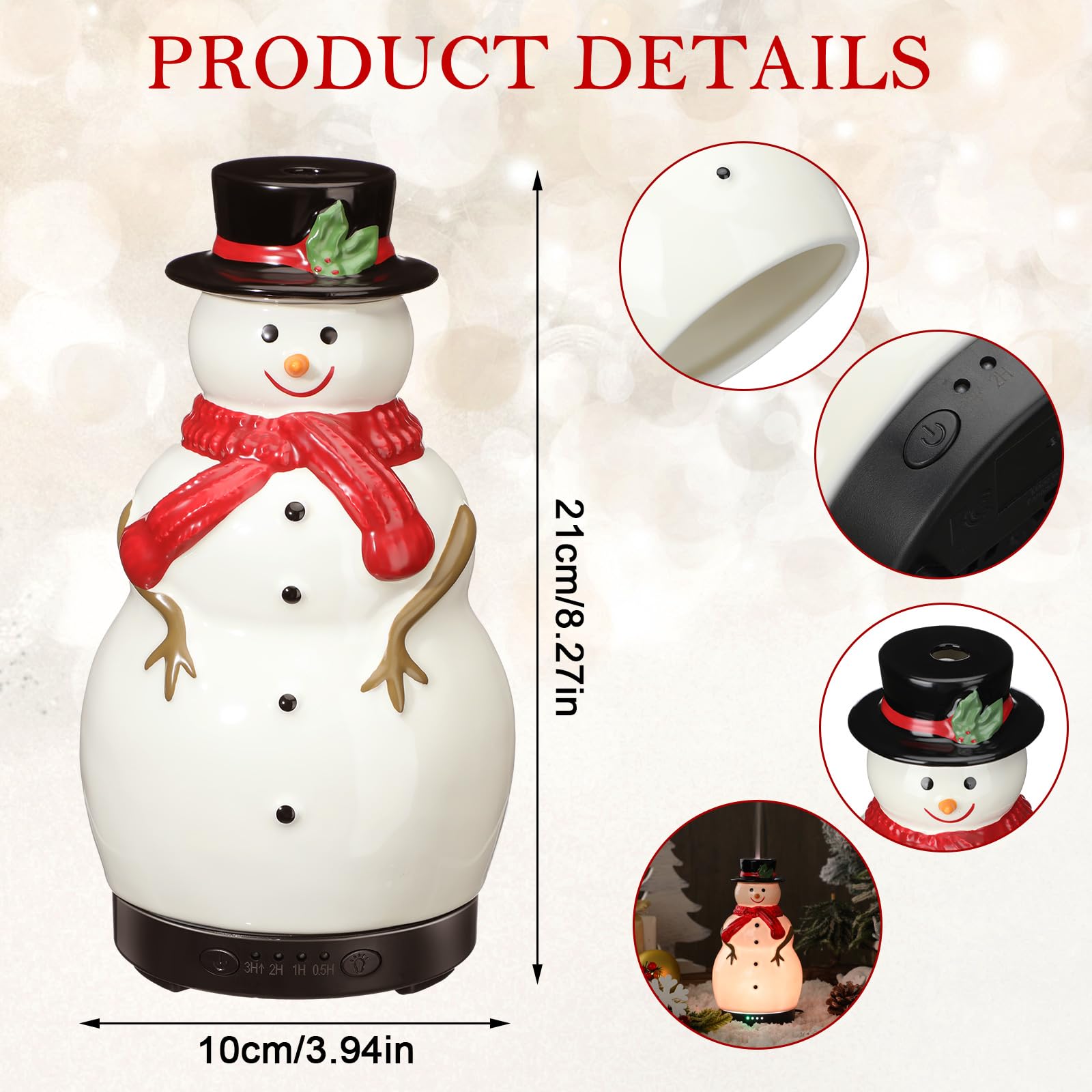 Snapklik.com : Rossesay Christmas Essential Oil Diffuser 120ml Ceramic ...