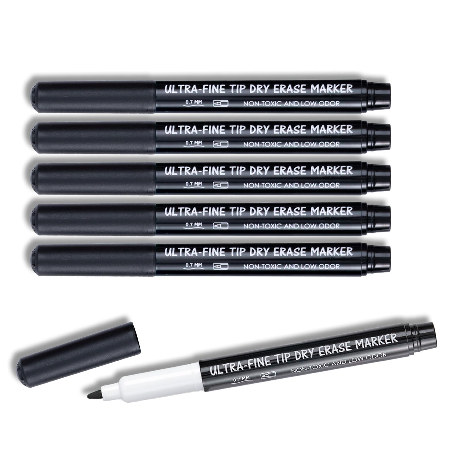 Amazon.com : maxtek Black Dry Erase Markers Ultra Fine Tip, 0.7mm, Low ...