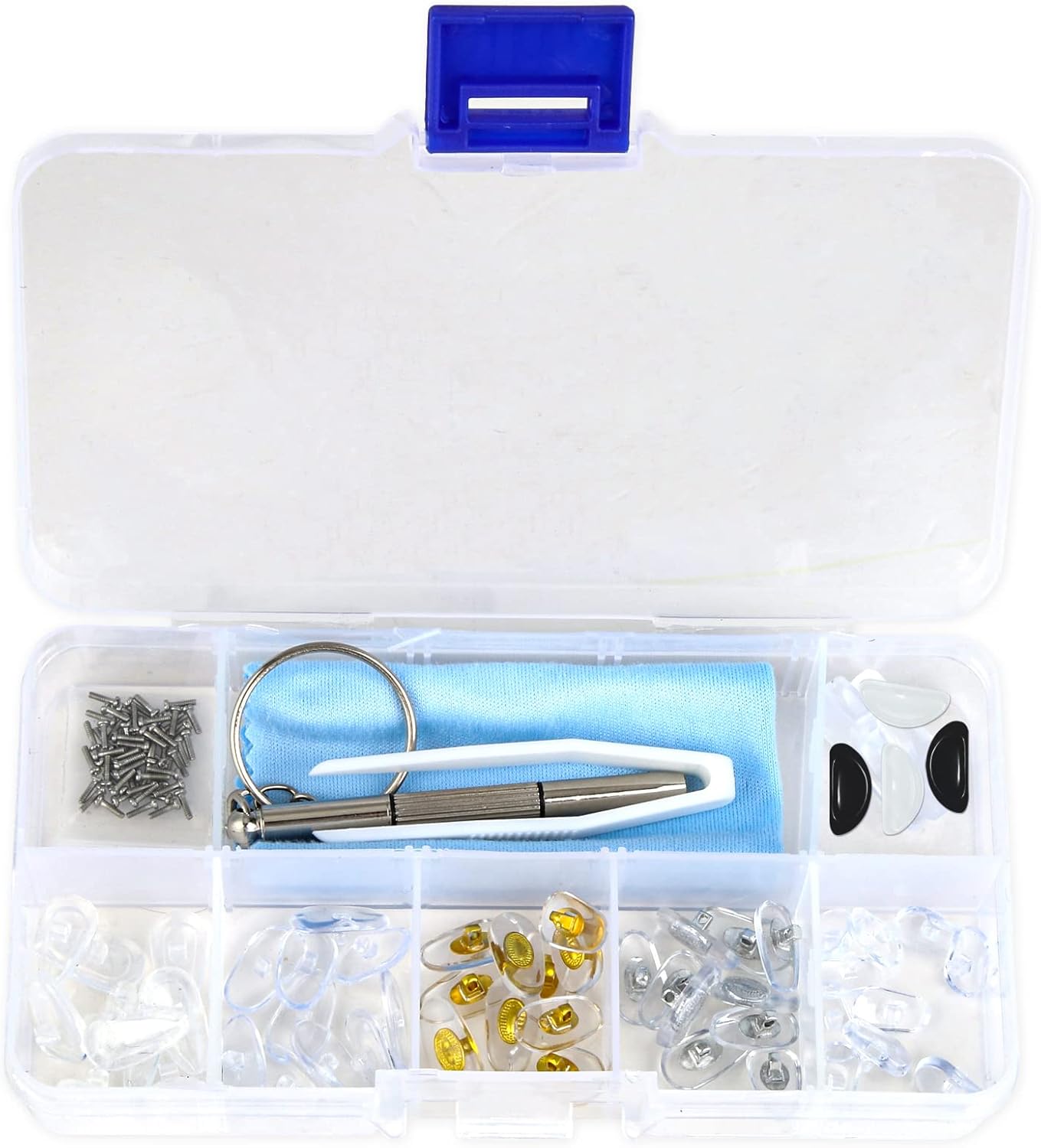 Eyeglasses Repair Kit, 27 Pairs Silicone Screw-in Nose Pads Set ...