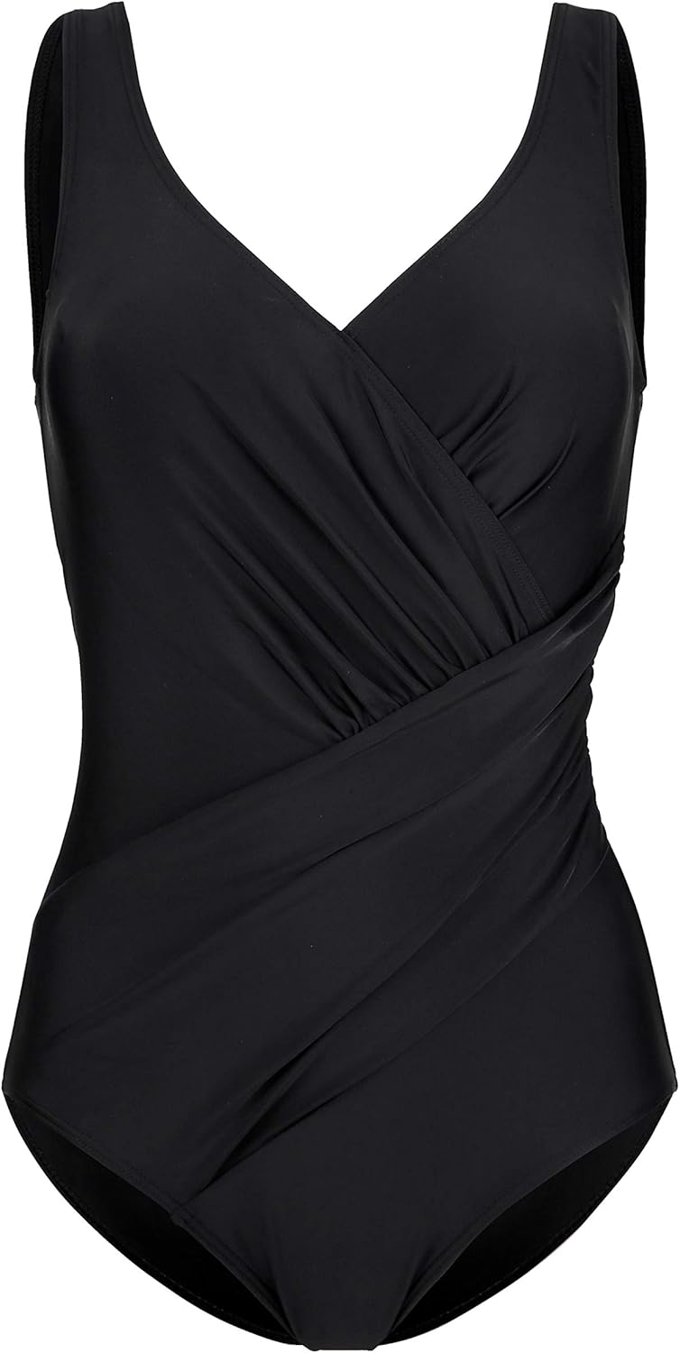 Maritim Badeanzug in figurschmeichelnder Wickeloptik : Amazon.de: Fashion