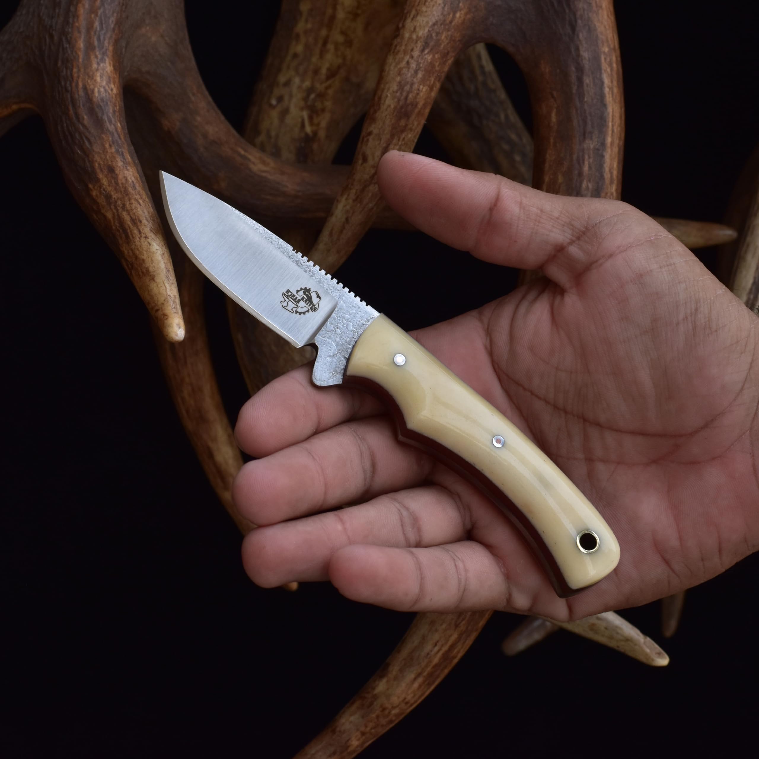 Amazon.com : Knives Ranch Carbon Steel Everyday Hunting Knife - Bone ...