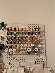 MOOACE 60 Spool Sewing Thread Rack with Hanging Hook, Wall Mounted ...