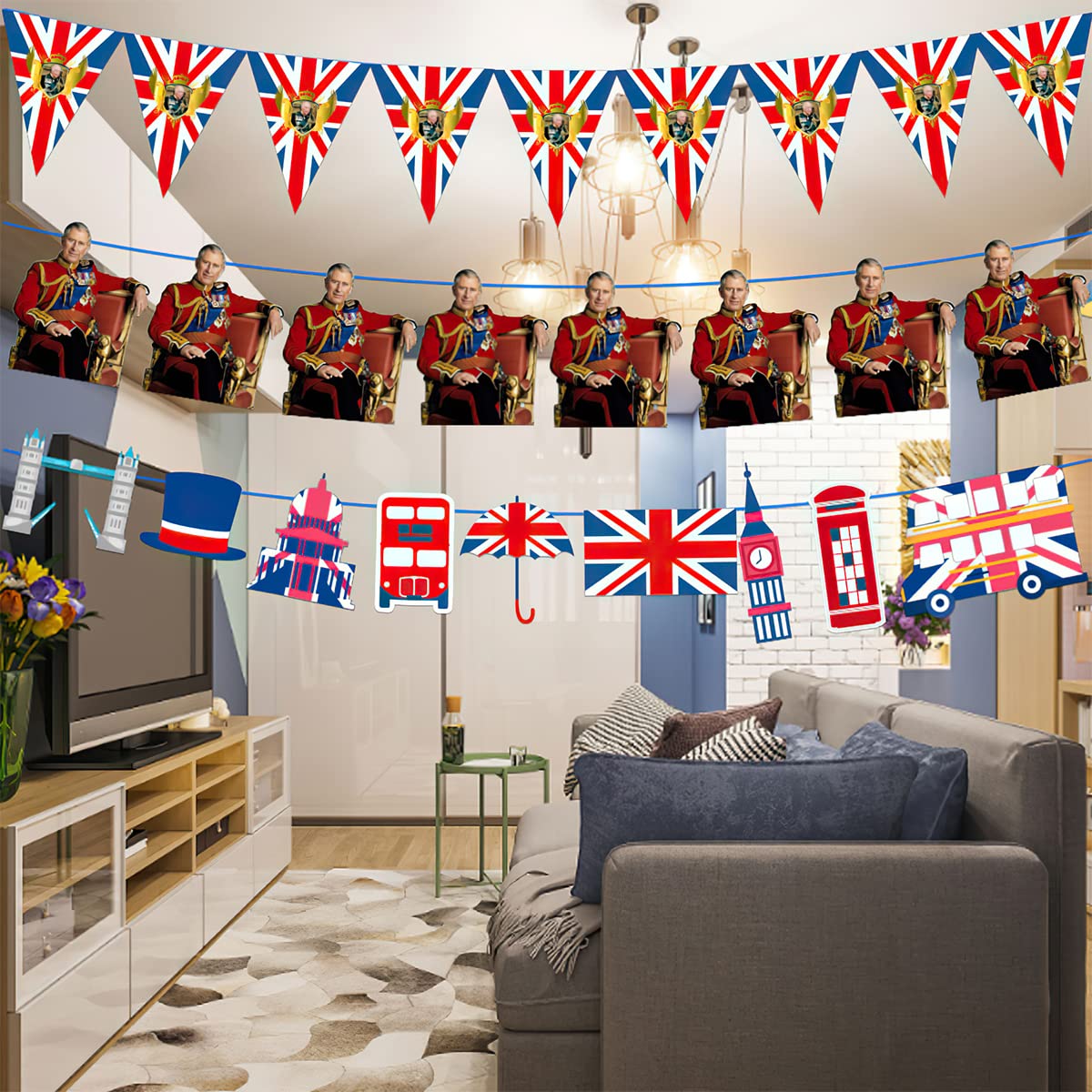 King Coronation Banner Decorations, King Charles III Union Jack ...