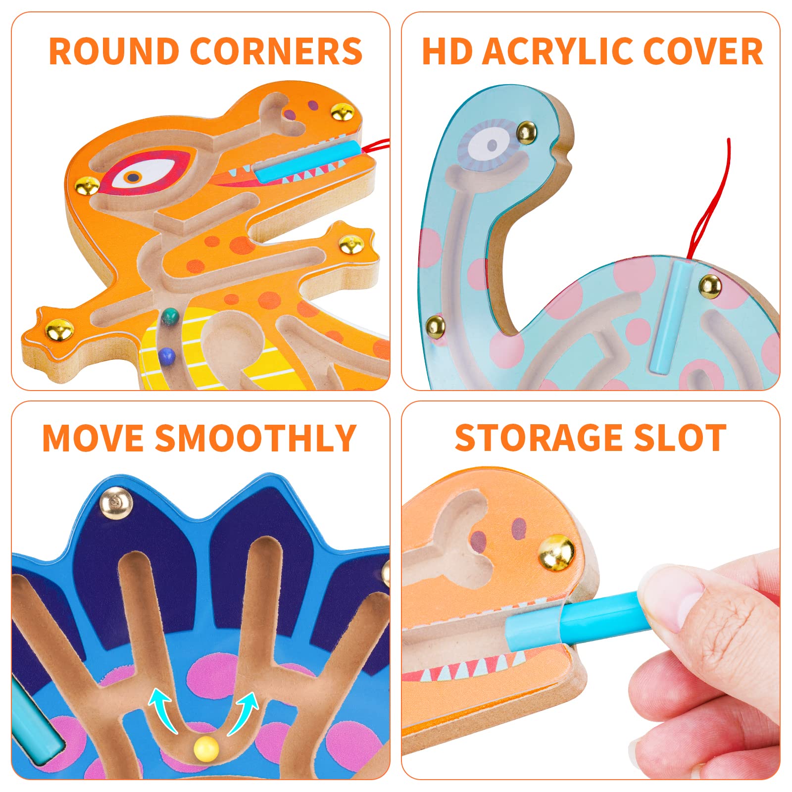 Snapklik.com : NiToy 3-Pack Wooden Magnetic Maze Toys For Kids 3 ...