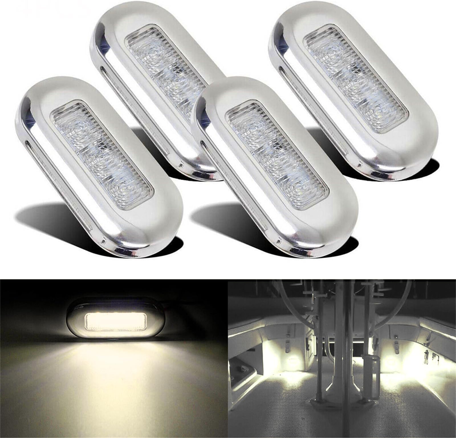 Krtopo 4x 3 LEDs Boat Stern Light 12V Navigation Light Round Anchor ...