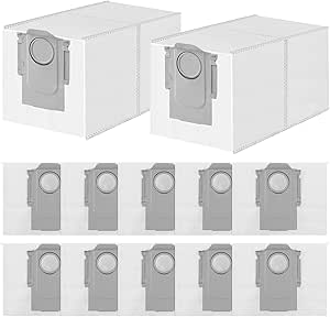 12 Pack Vacuum Bags for Roborock Qrevo S/Qrevo Master/Qrevo Curv/Qrevo Edge, S8 MaxV Ultra ...