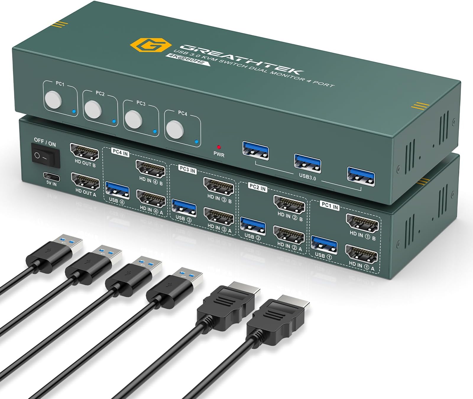 Amazon.com: TESmart 8K@60Hz HDMI KVM Switch 1 Monitor 4 Computers USB 3 ...