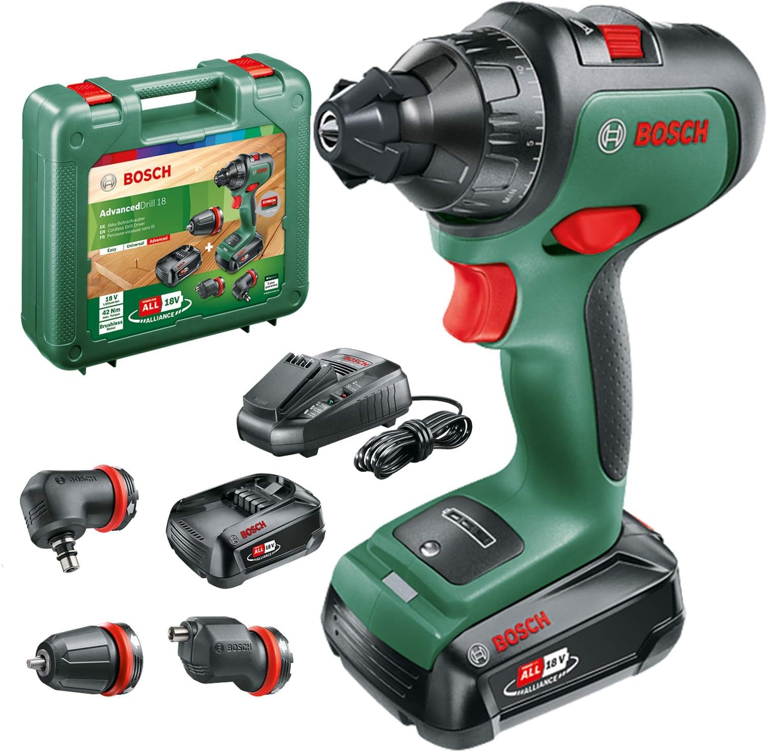 Bosch Cordless Combi Drill PSB 1800 LI-2 (2 batteries, 18 Volt System ...