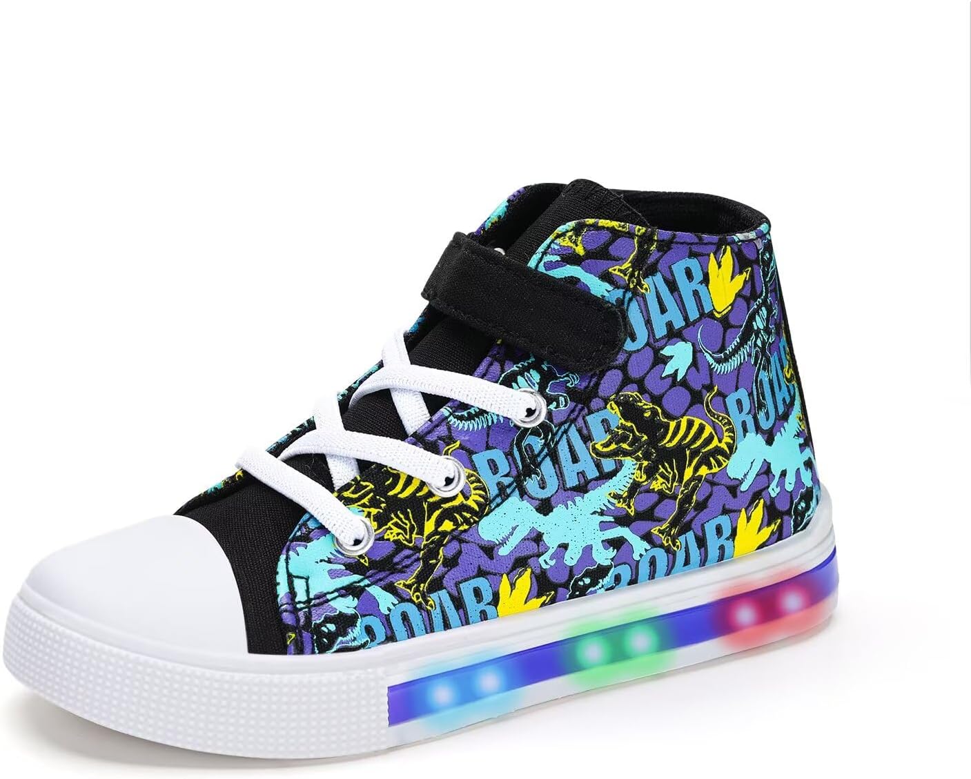 Amazon.com | FUNCOO PLUS Boys Girls Light Up Shoes Toddler Canvas ...