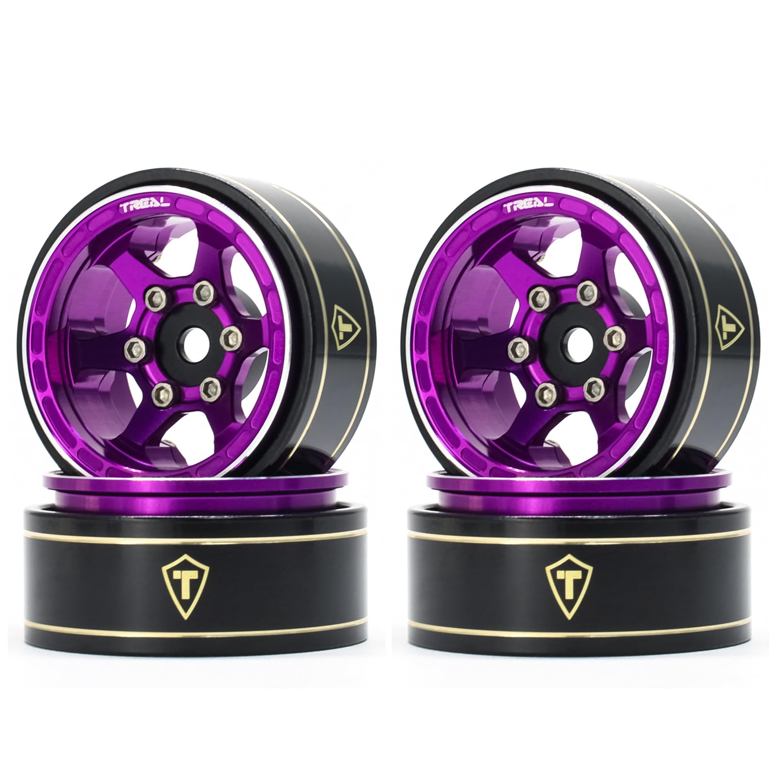Snapklik.com : TREAL SCX24 Wheels 1.0" Beadlock Wheels