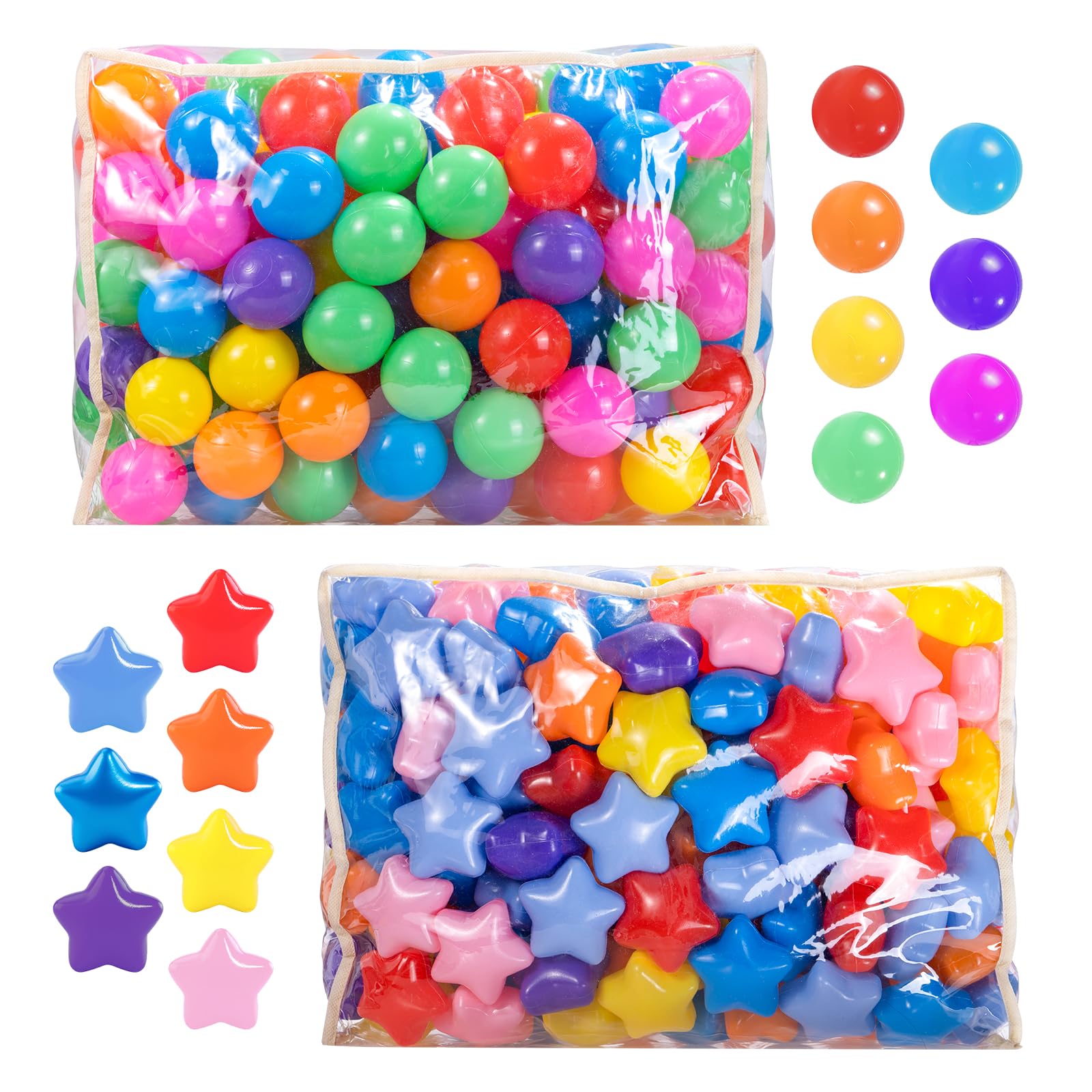 Amazon.com: MoonxHome Star Ball Pit Balls for Toddlers, 200pcs BPA Free ...