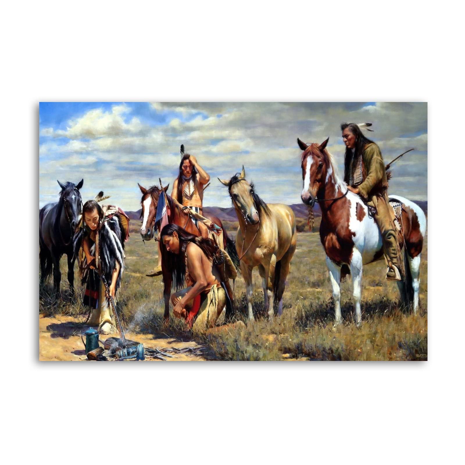 Amazon.com: EMN Native American Indian Canvas Art Poster and Wall Art ...
