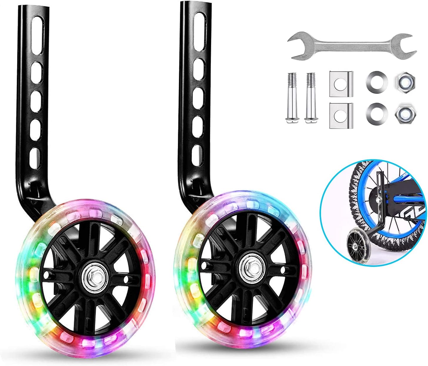 YADIMI Bicycle Training Flash Wheels,Cycling Training Wheels for Kids ...