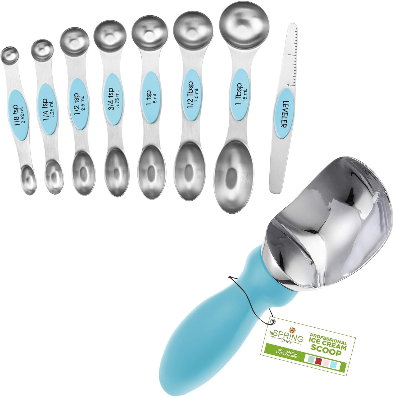Amazon.com: Spring Chef Dual Sided Magnetic Measuring Spoons, Set of 8 ...