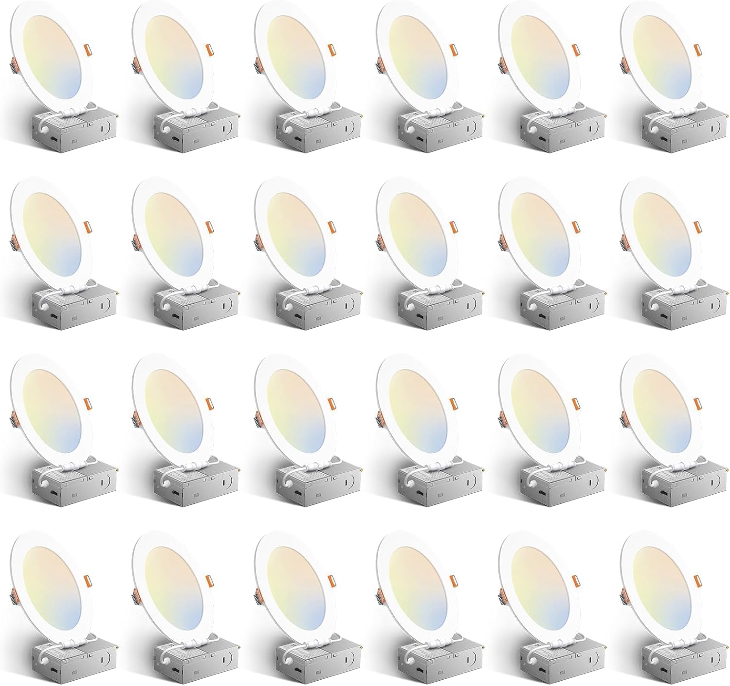 Amico 24 Pack 6 Inch 5CCT Ultra-Thin LED Recessed Ceiling Light with ...