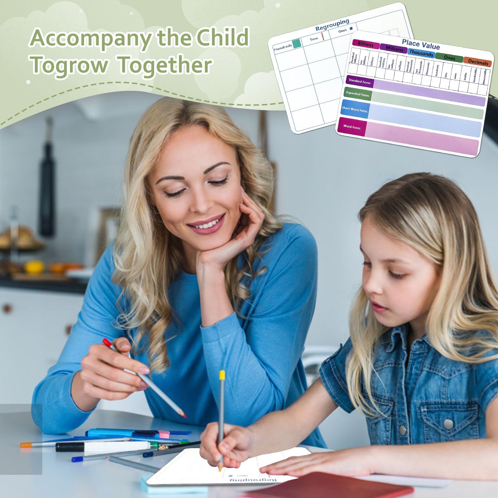 Snapklik.com : 24 Set Place Value WhiteBoard, 9" X 12" Double Sided Dry ...