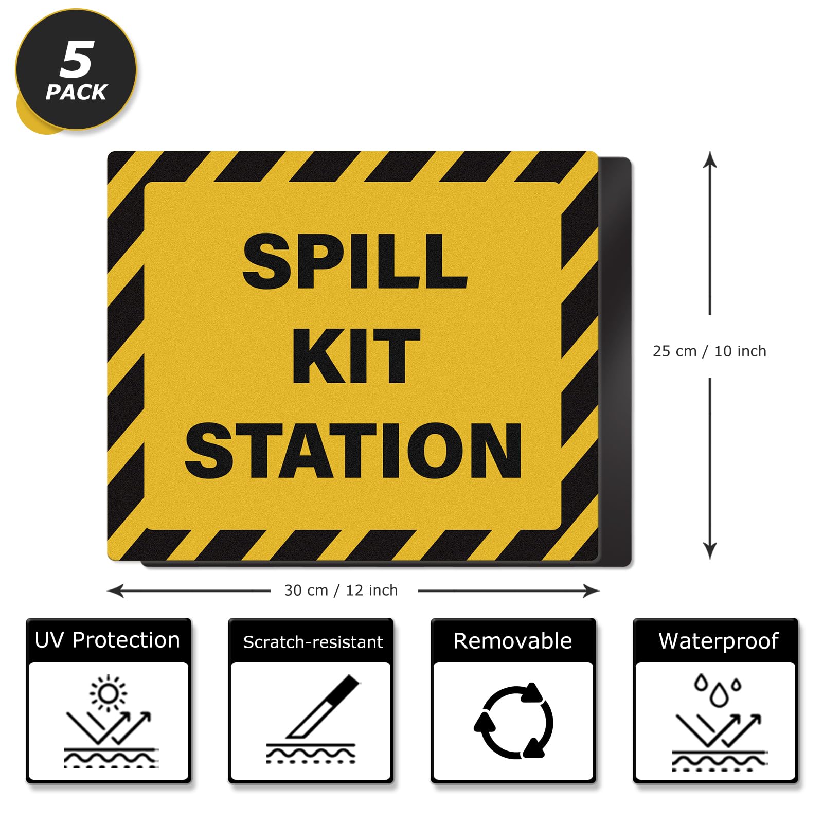 Snapklik.com : Spill Kit Station Stickers 12 10 Inch Vinyl Self ...