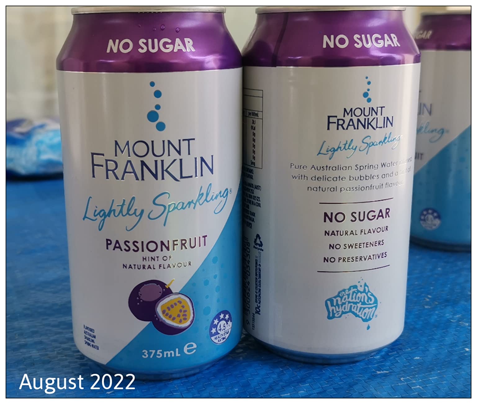 Mount Franklin Lightly Sparkling Water Passionfruit 10 x 375ml Cans ...