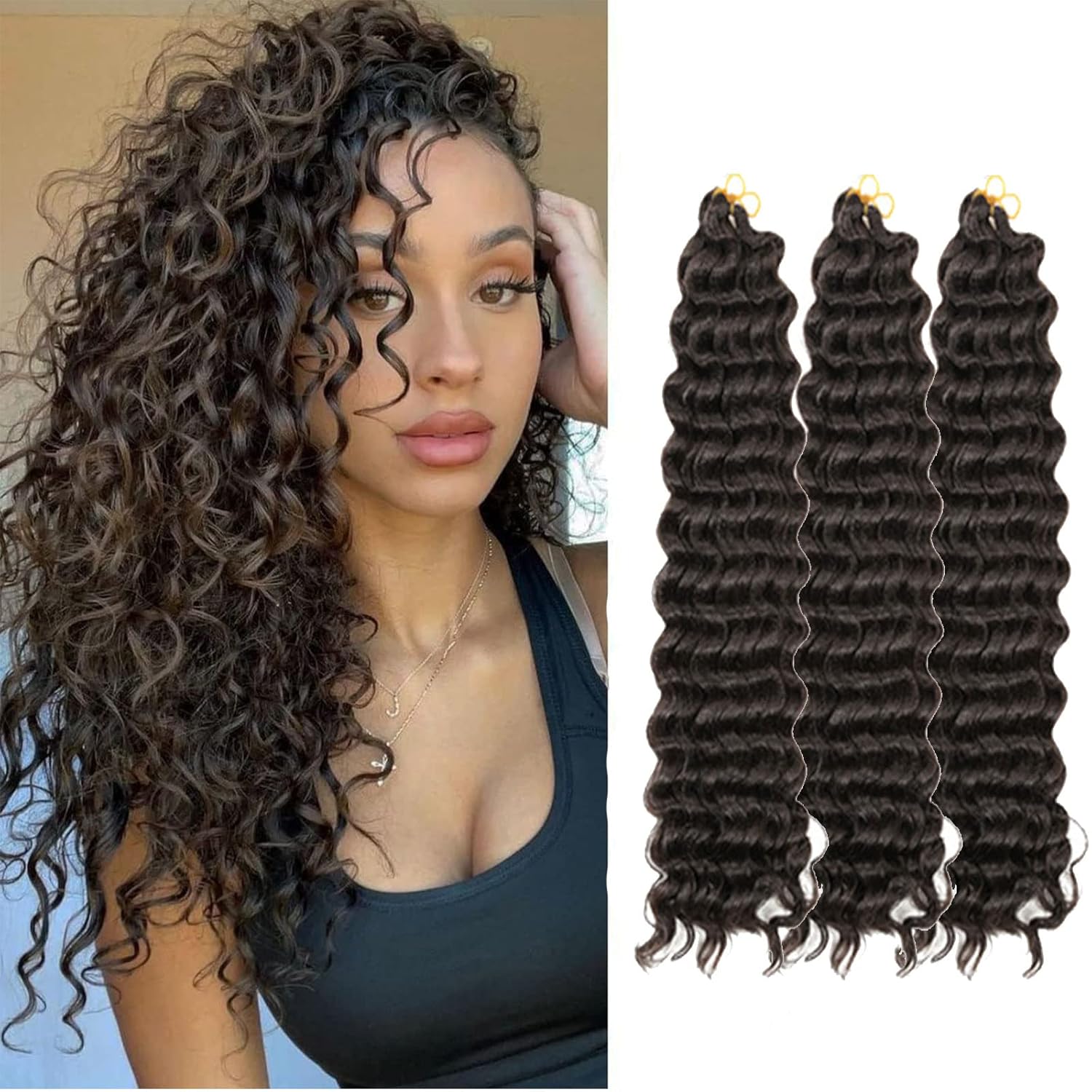Amazon.com : Ocean Wave Crochet Hair 22 inch Deep Wave Crochet Hair 3 ...