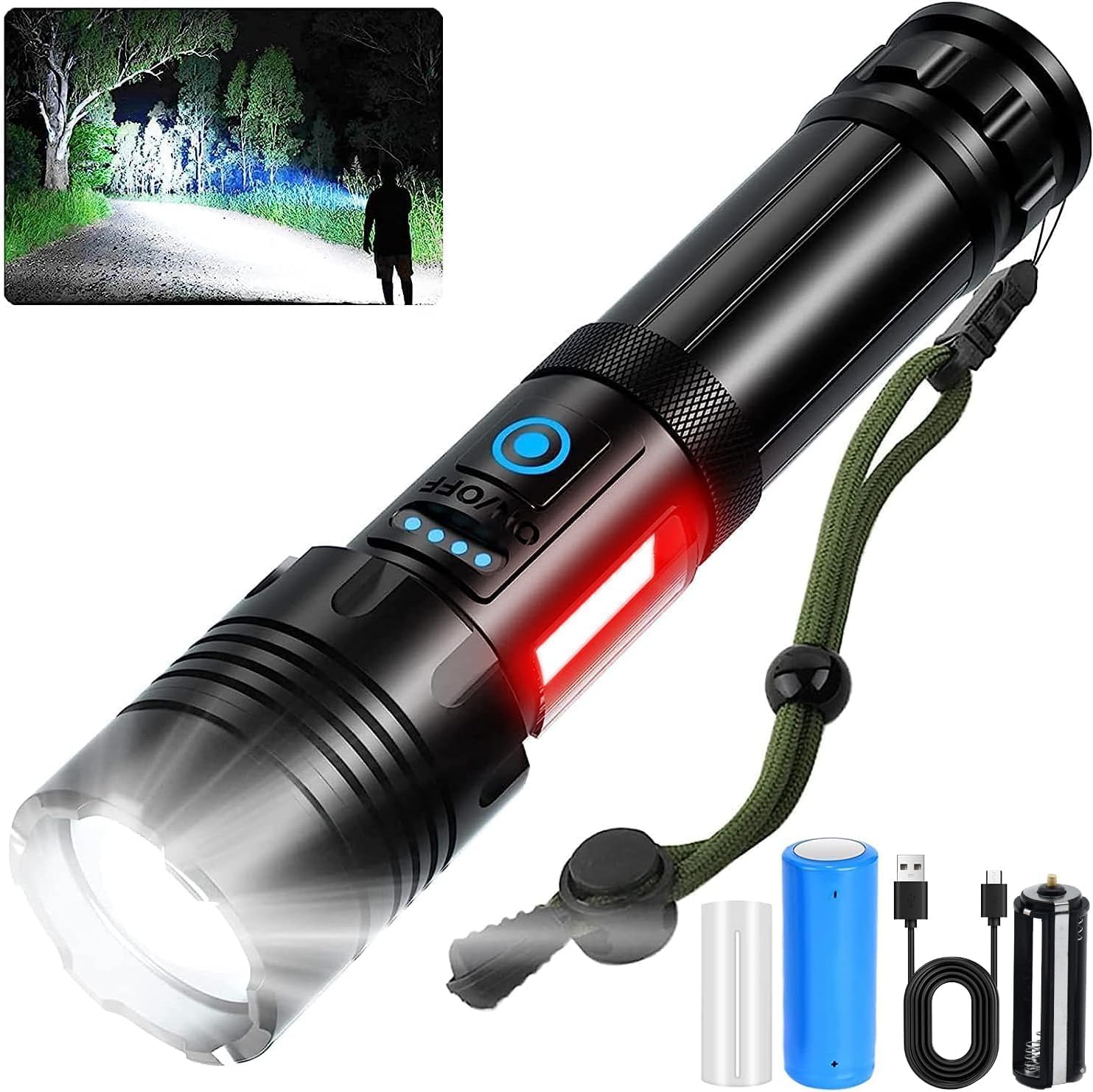 ANYOUI 10000 Lumens High Power LED Waterproof Flashlight Lamp Ultra ...
