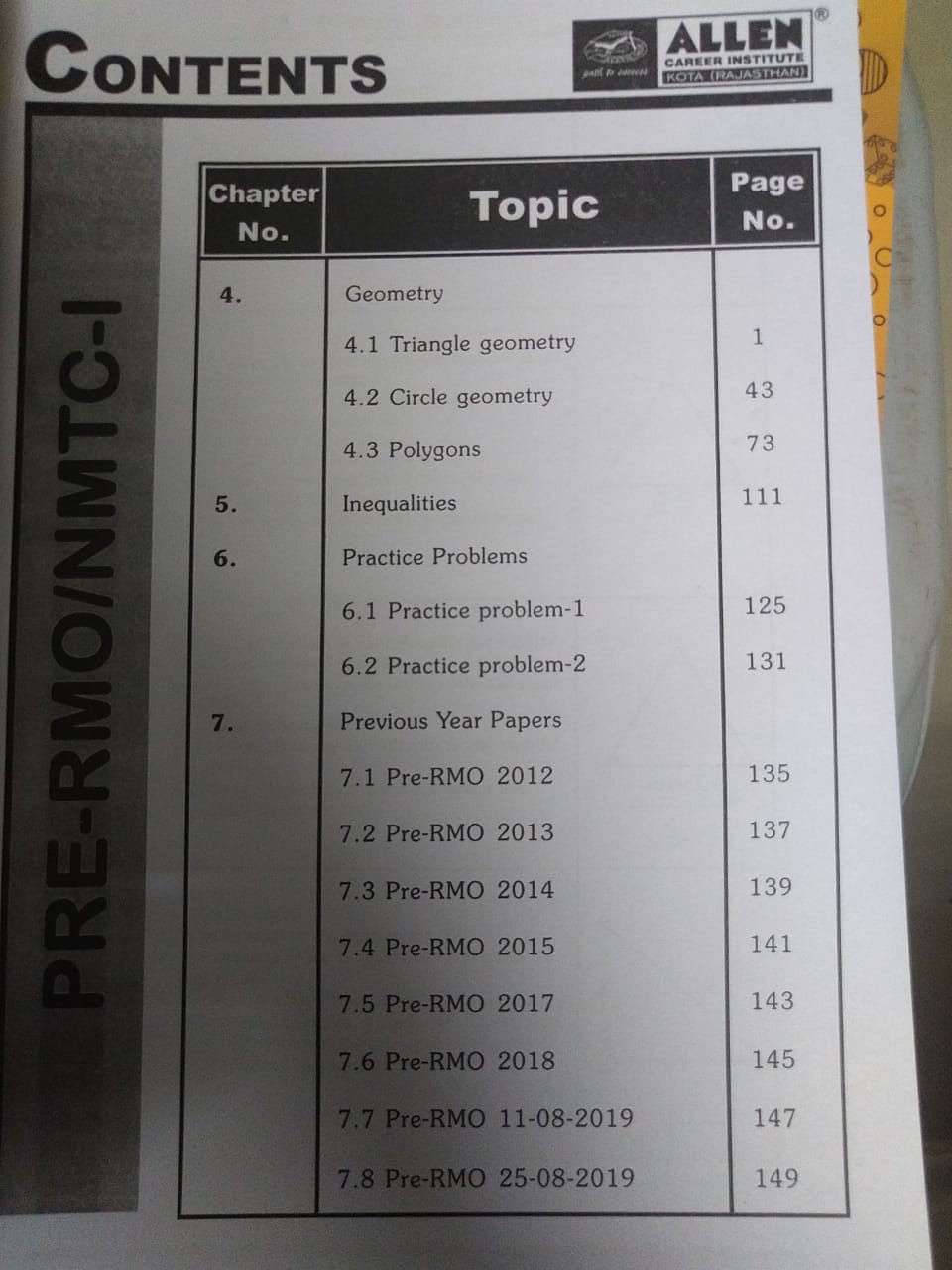 Buy ALLEN-Pre-Regional Mathematical Olympiad (PRMO)/IOQM Study Material ...