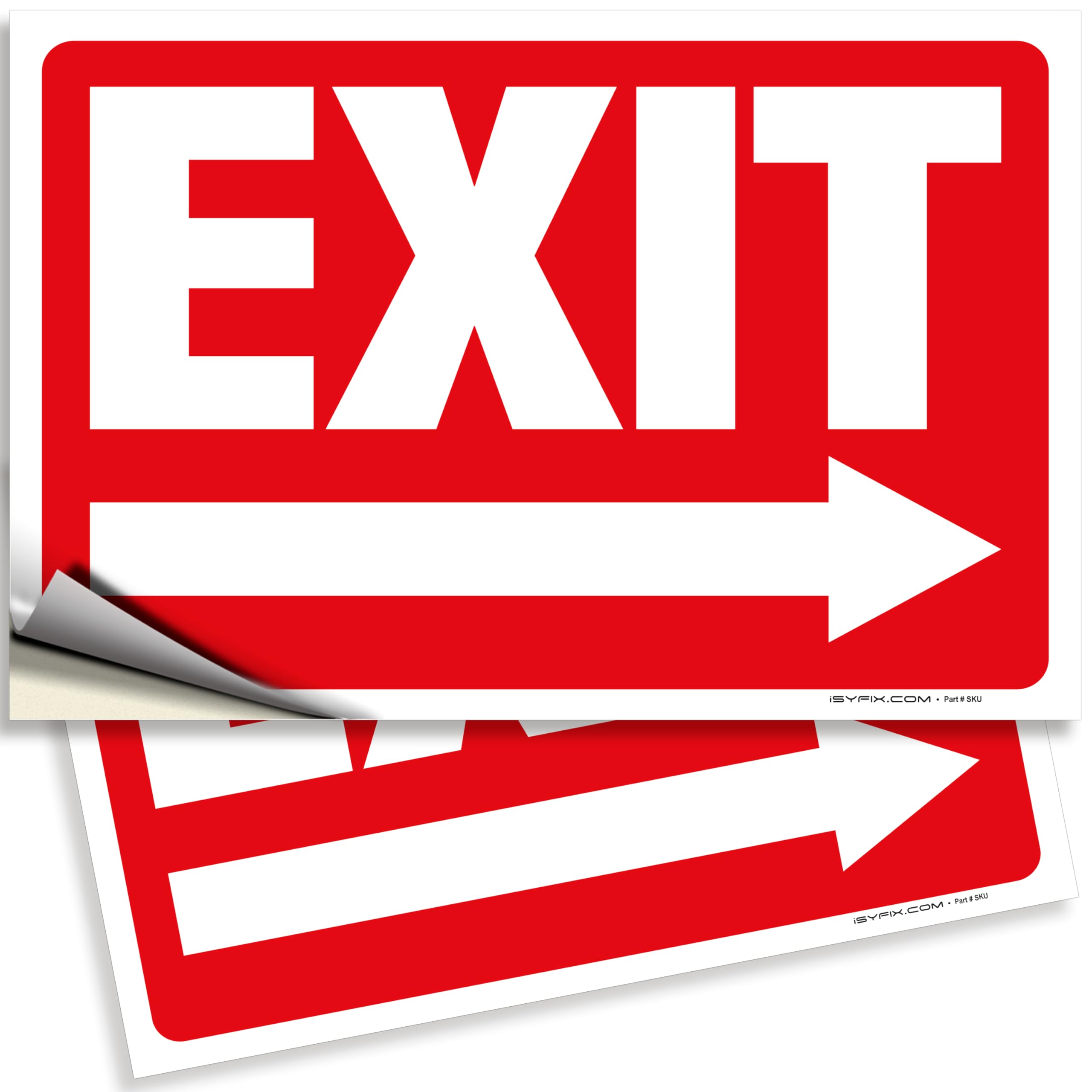 Snapklik.com : iSYFIX Exit Signs Stickers 2 Pack 10x7 Inch - Laminated ...