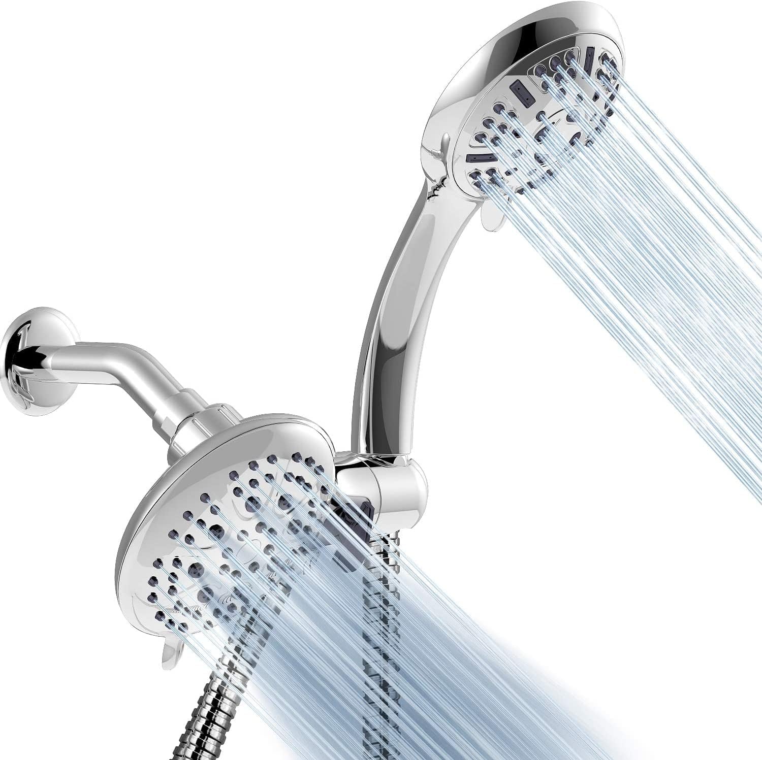 High Pressure 3-Way Shower Head Combo Dual Shower Head with Stainless ...