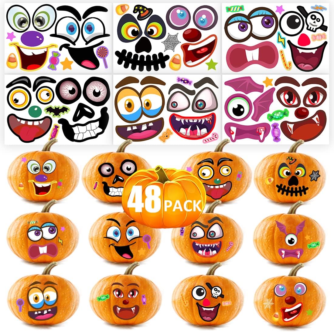 Amazon.com: Halloween Pumpkin Face Carving Vinyl Decorating Kit : Tools ...