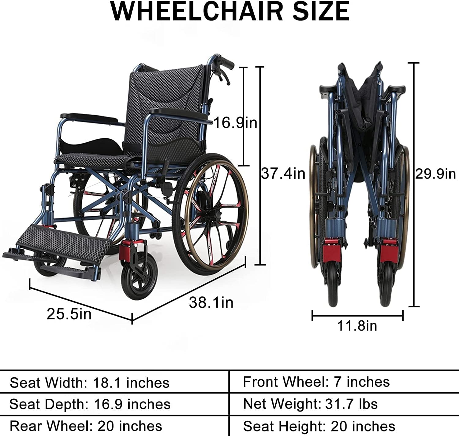 Wheelchair Measurements Wheelchair Size Chart | Freedom Mobility