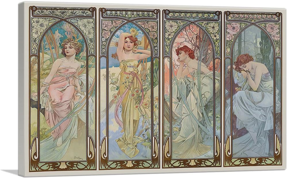 Amazon.com: "Times of the Day" BIG Art Print by Alphonse Mucha ...