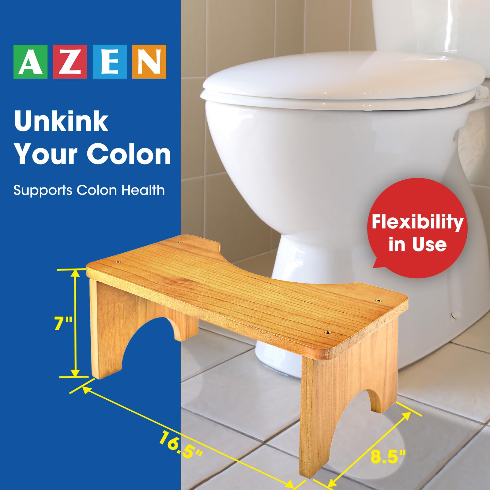 Snapklik.com : Toilet Stool Squat Adult, Wood Poop Stool For Bathroom ...