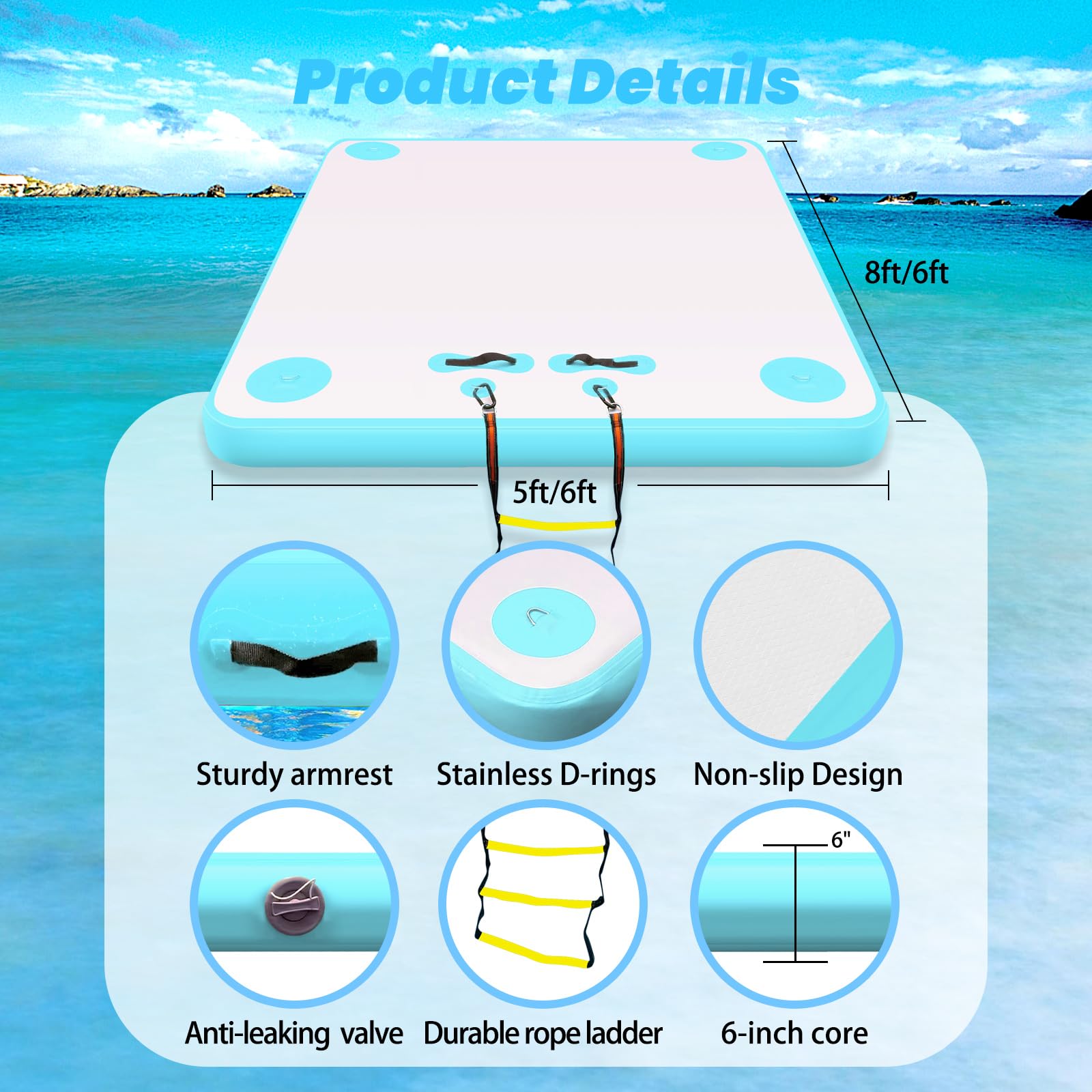 Snapklik.com : Inflatable Floating Dock Air Platform Multi-Person Swim ...