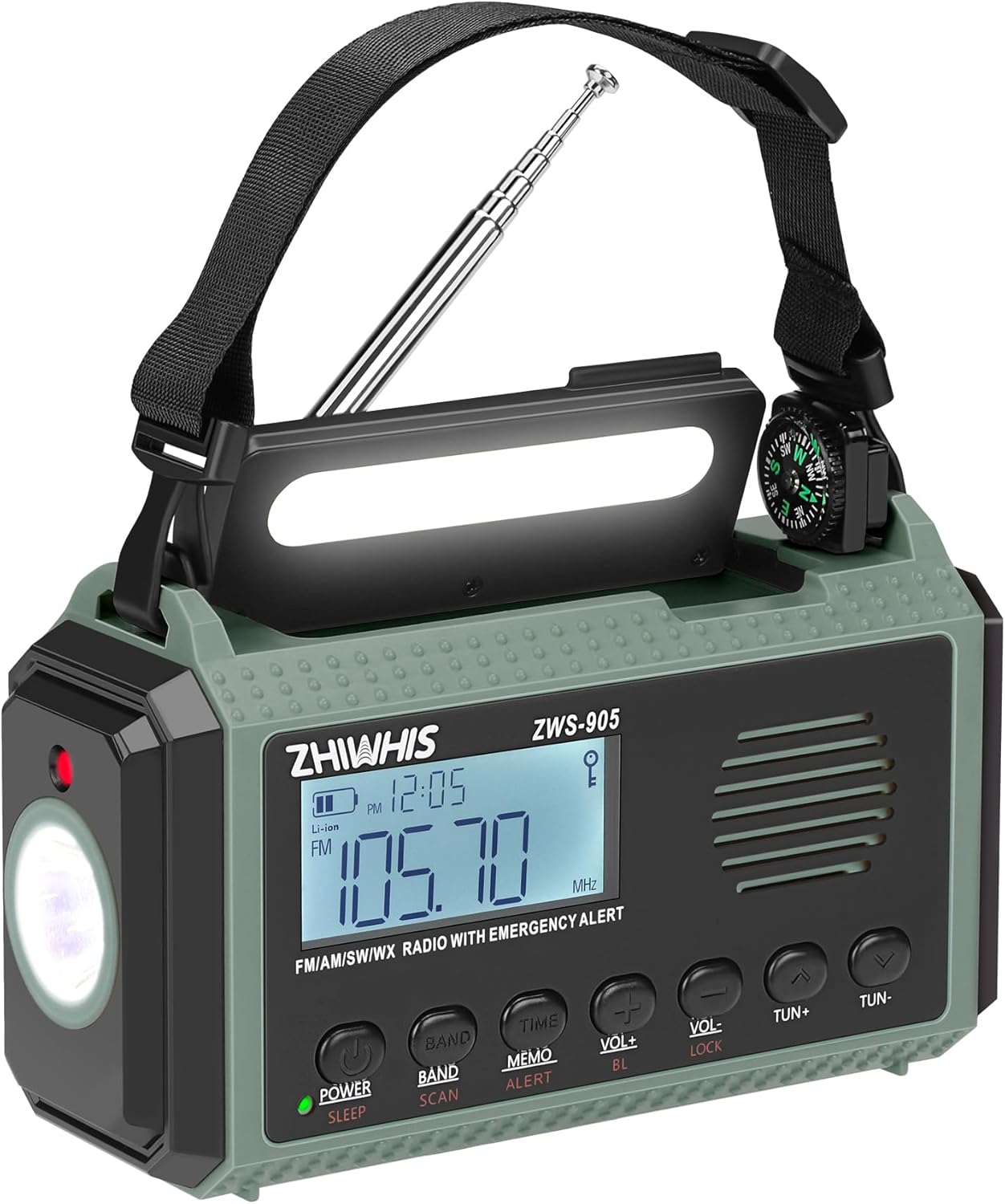 Amazon.com: ZHIWHIS Emergency Radio with Auto NOAA Alerts, 10000mAh AM ...