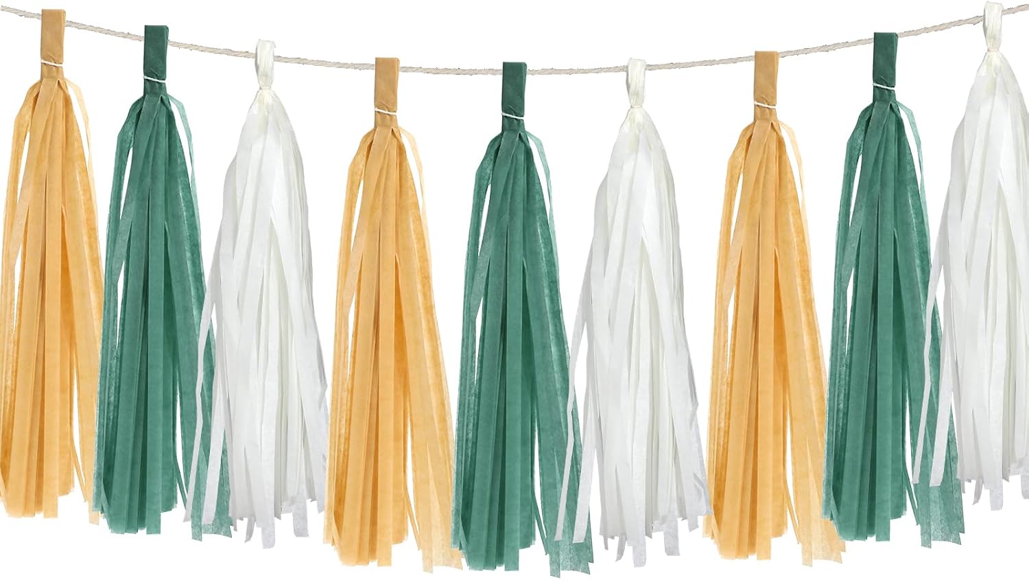 15PCS Tissue Tassels Banner Reusable Party Decor Garland with Rope ...