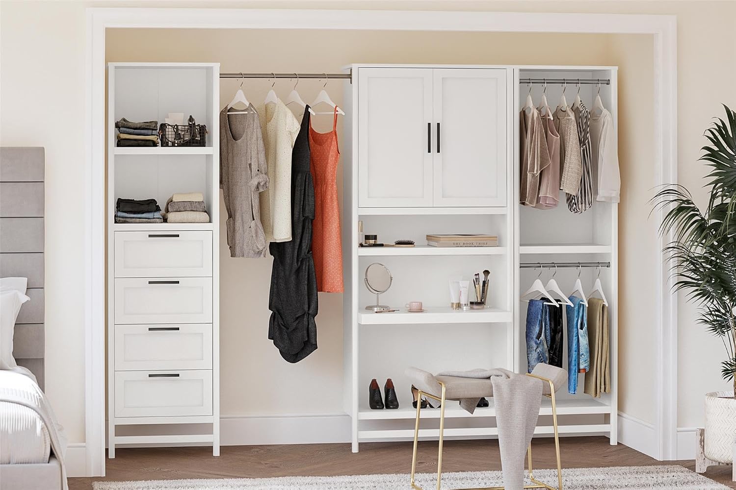 Amazon.com: Systembuild Evolution Luxe Wardrobe Closet Organizer with ...