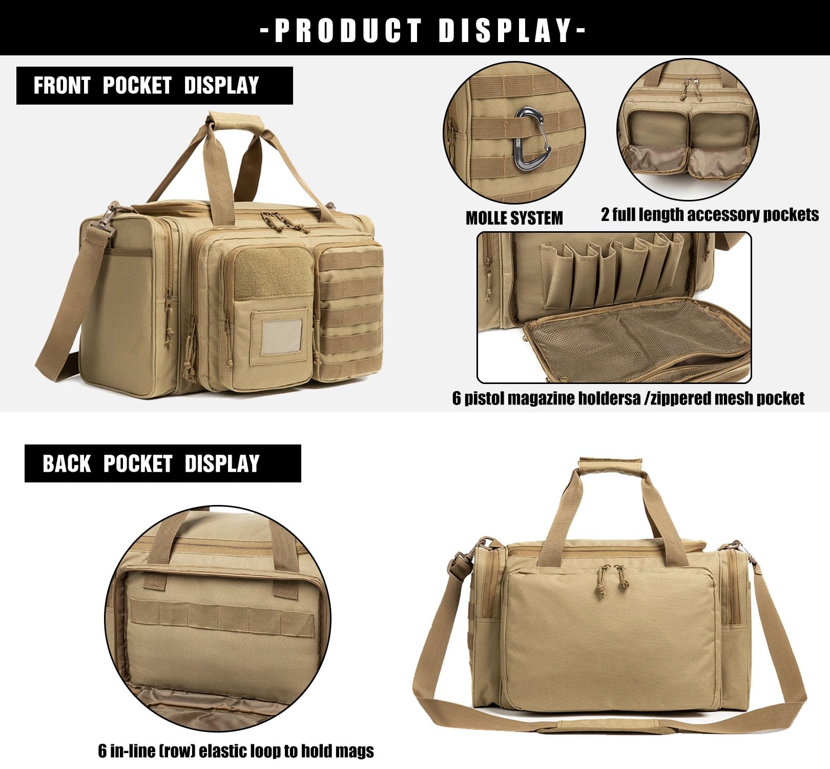 Snapklik.com : Gun Range Bag For Handguns And Ammo Tactical Pistol Case ...