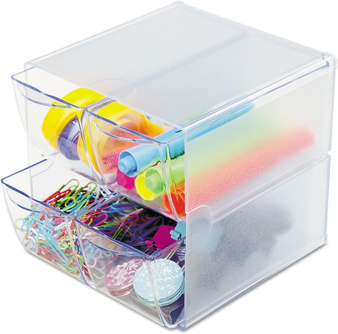 Amazon.com : deflecto Stackable Cube Organizer, 4 Compartments, 4 ...
