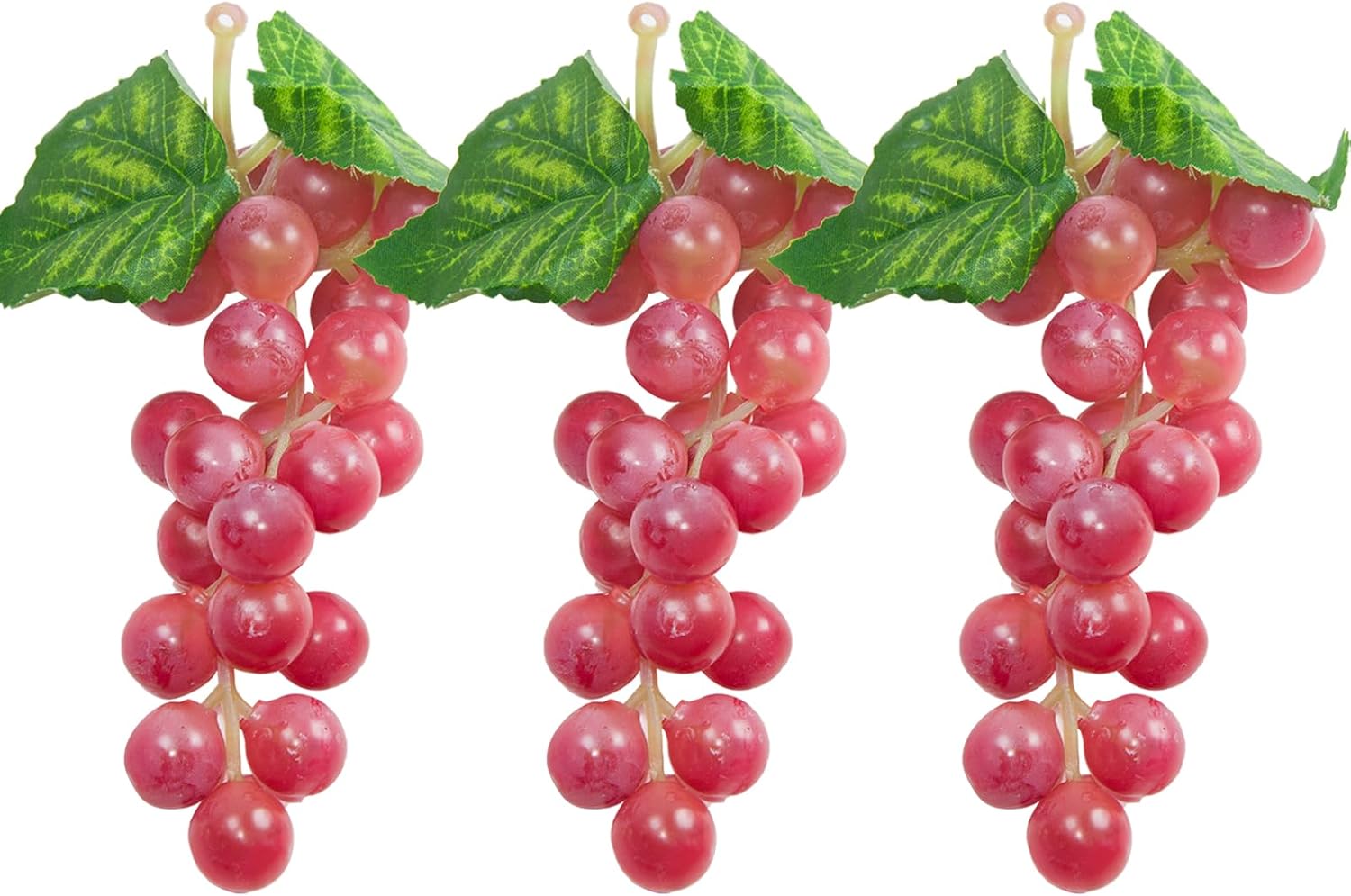 Amazon.com: 3 Bunches Artificial Grapes Fake Fruit, 6.1 Inch Decorative ...