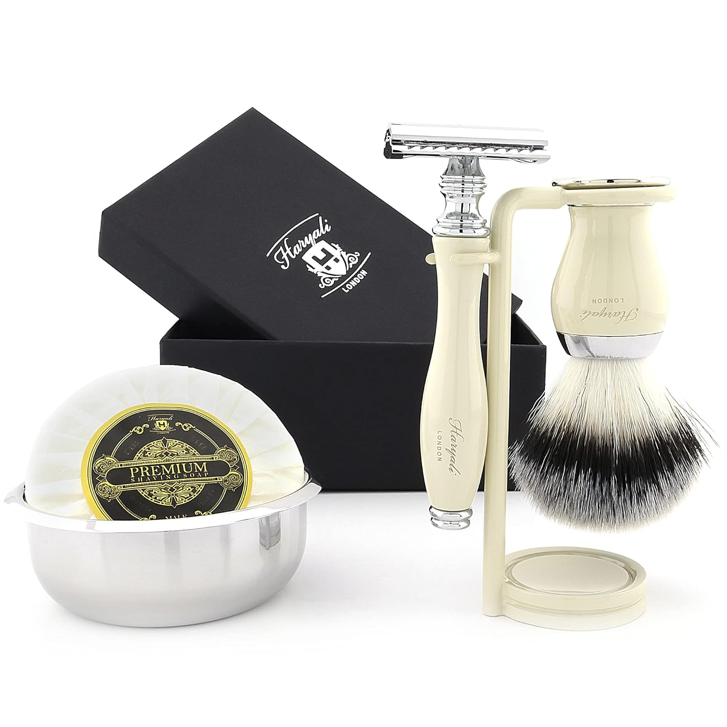 Amazon.com: DE SAFETY RAZOR Men's Shaving Gift Set Ivory Shaving Brush ...
